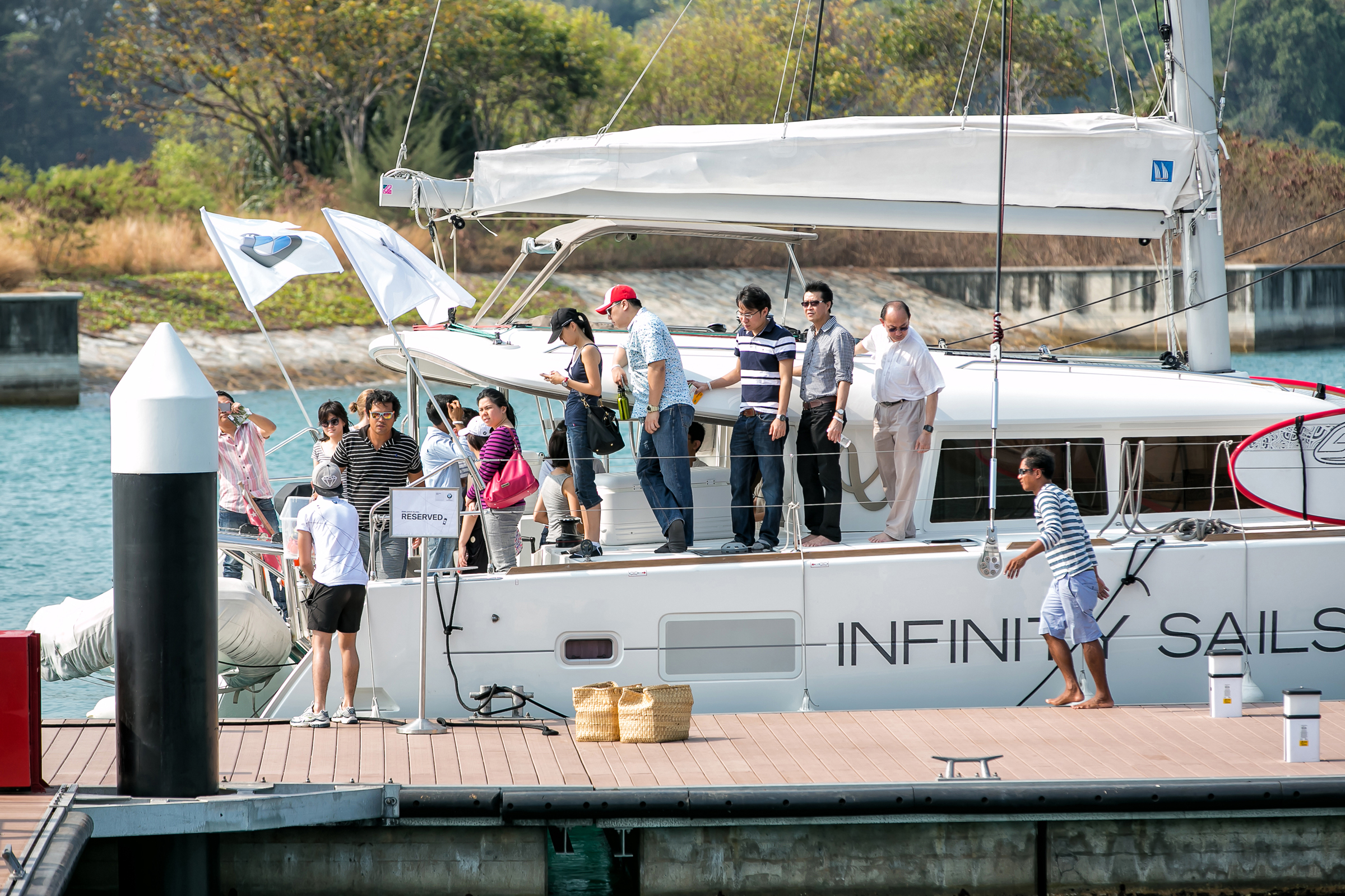 Behind the wheels of BMW X5 and kicking up a storm on a private island ...