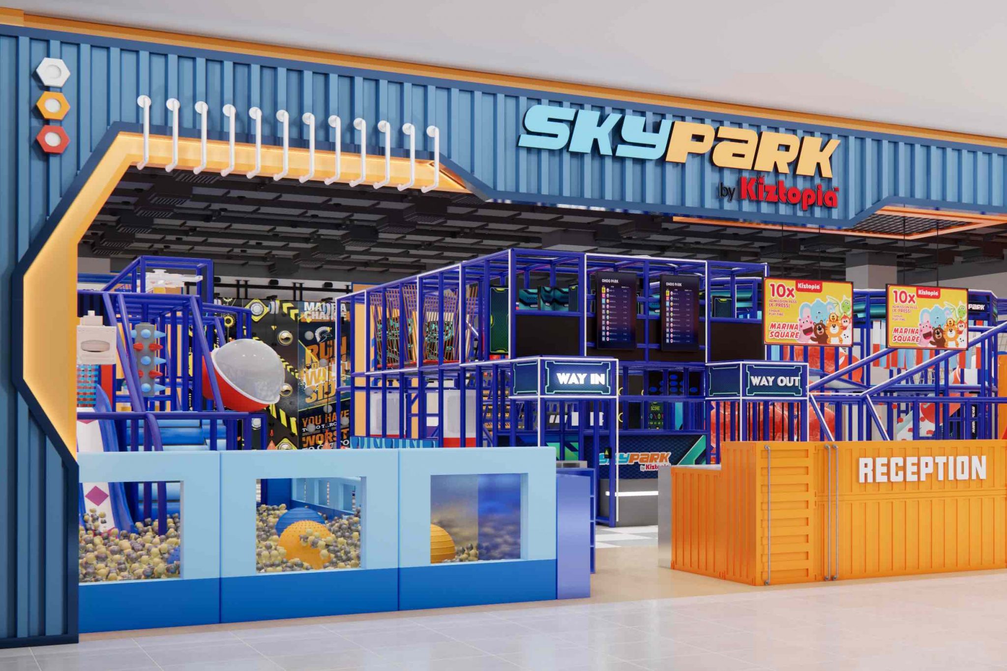 SkyPark by Kiztopia @ Cineleisure has rock climbing features, vertical ...
